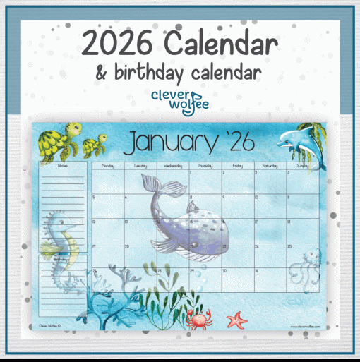 Under the sea calendar 2026 – Clever Wolfee