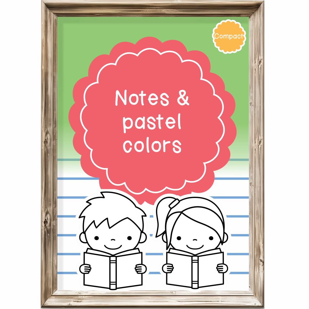 Compact class theme 2 - Notes and pastel colors - Clever Wolfee