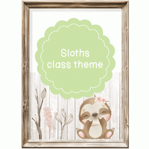 Class theme – sloths – Clever Wolfee