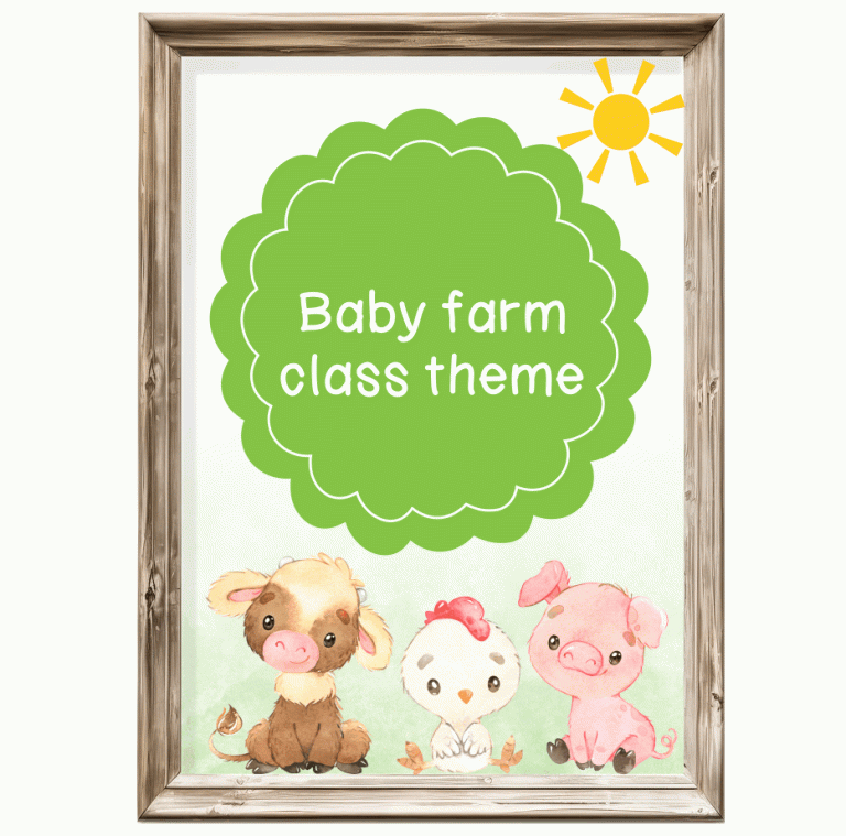 Class theme – baby farm animals – Clever Wolfee