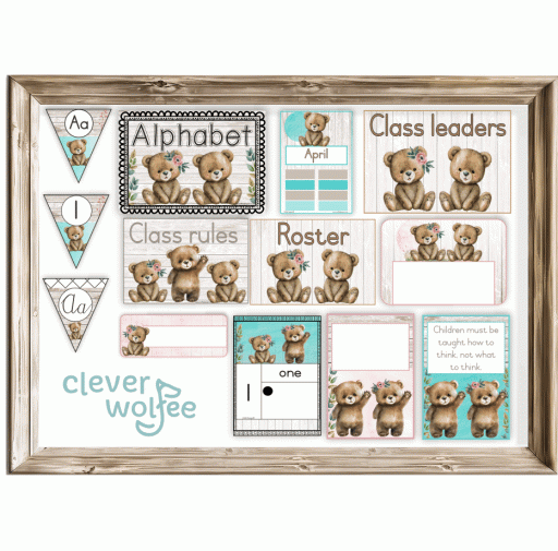 Class theme – bears – Clever Wolfee