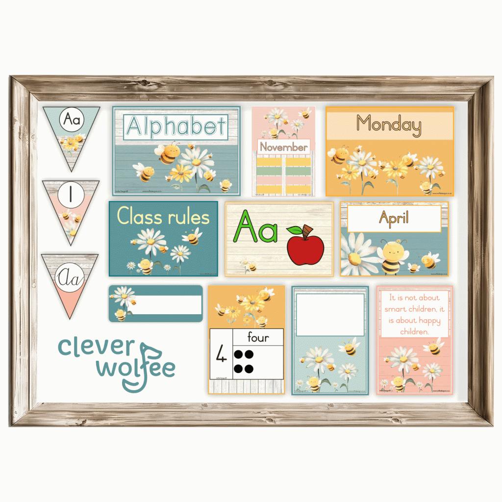 Class theme – Bees and flowers – Clever Wolfee