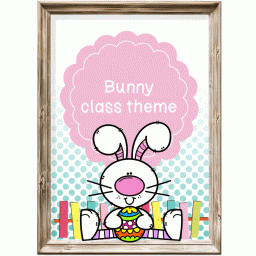 Class theme – Bunny, leopard, and rainbow – Clever Wolfee