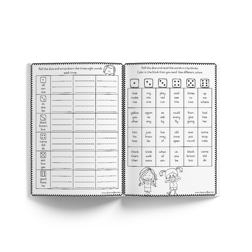 Dice and sight words – Clever Wolfee