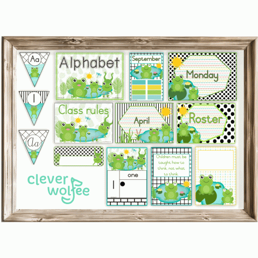 Class theme – frogs – Clever Wolfee