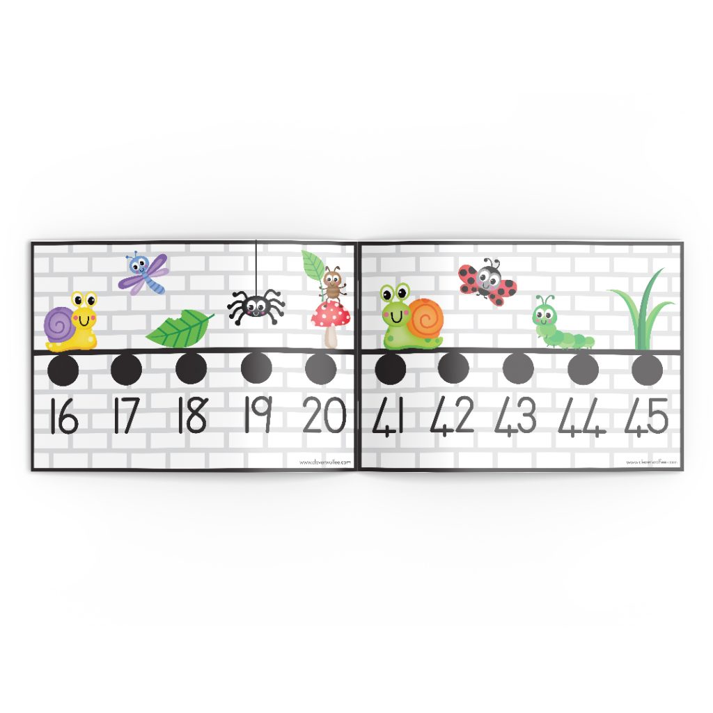 Number line 1-50 – Bugs – Clever Wolfee