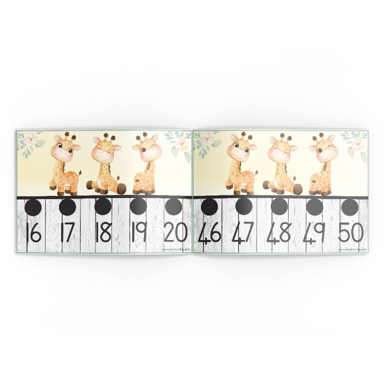 Number line 1-50 – Giraffes 2 – Clever Wolfee