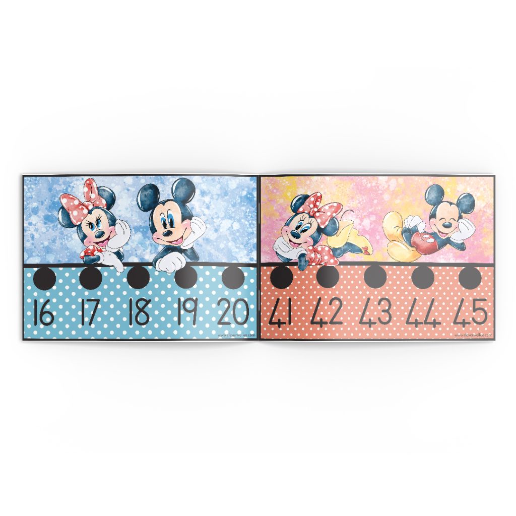Number line 1-50 – Mickey & Minnie mouse – Clever Wolfee