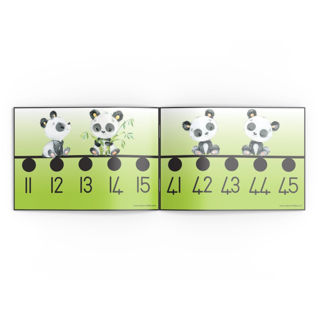Number line 1-50 – Panda – Clever Wolfee