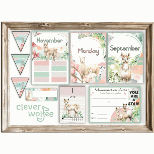 Pastel Lama class theme – Preschool – Clever Wolfee