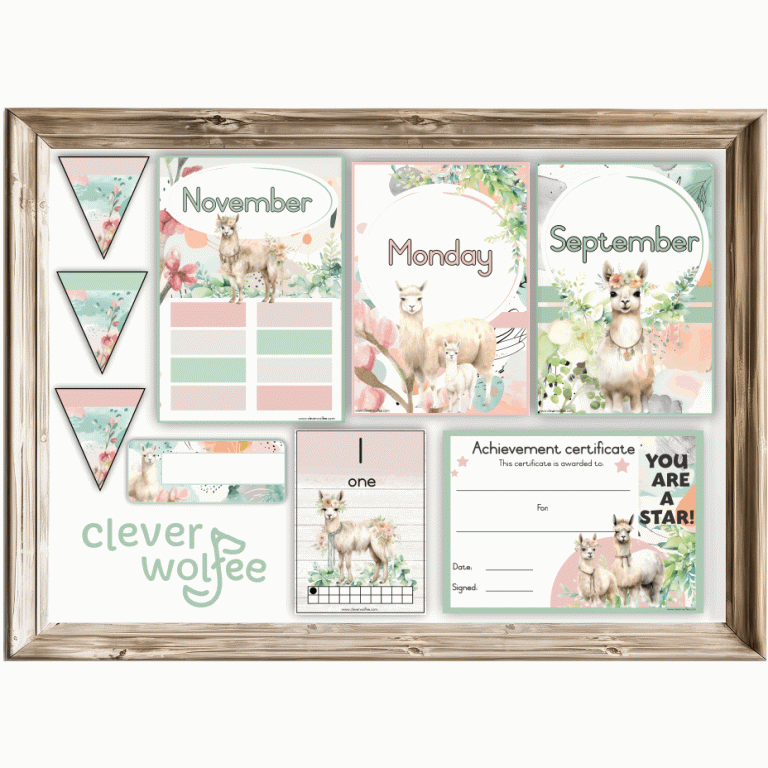 Pastel Lama class theme – Preschool – Clever Wolfee