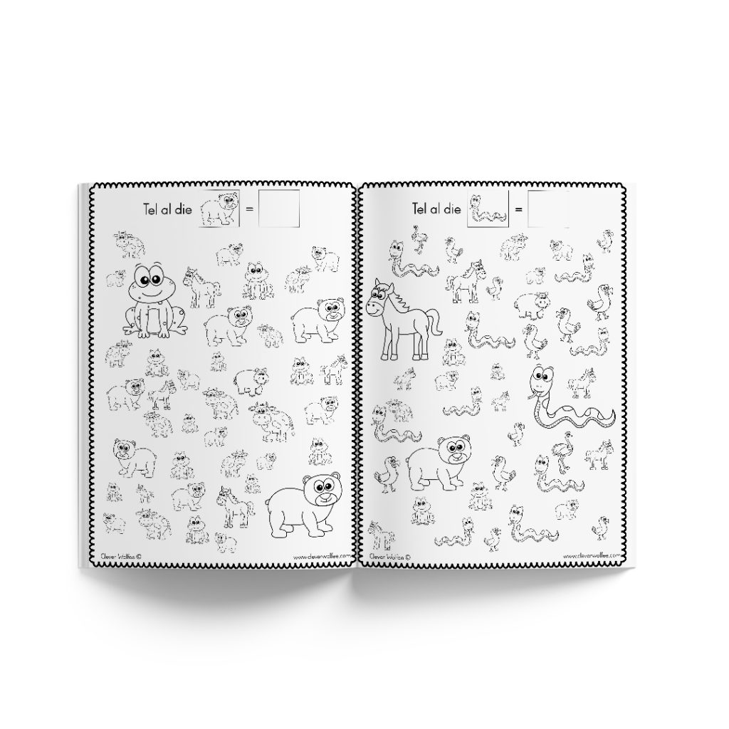 Ek tel tot 20 – diere – Clever Wolfee