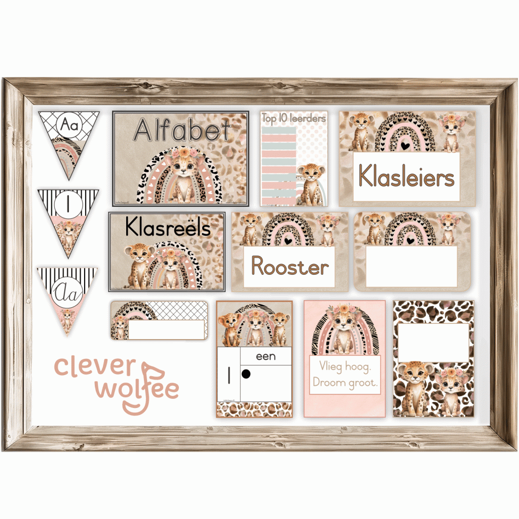 Klastema – luiperd en reënboog – luiperd – Clever Wolfee