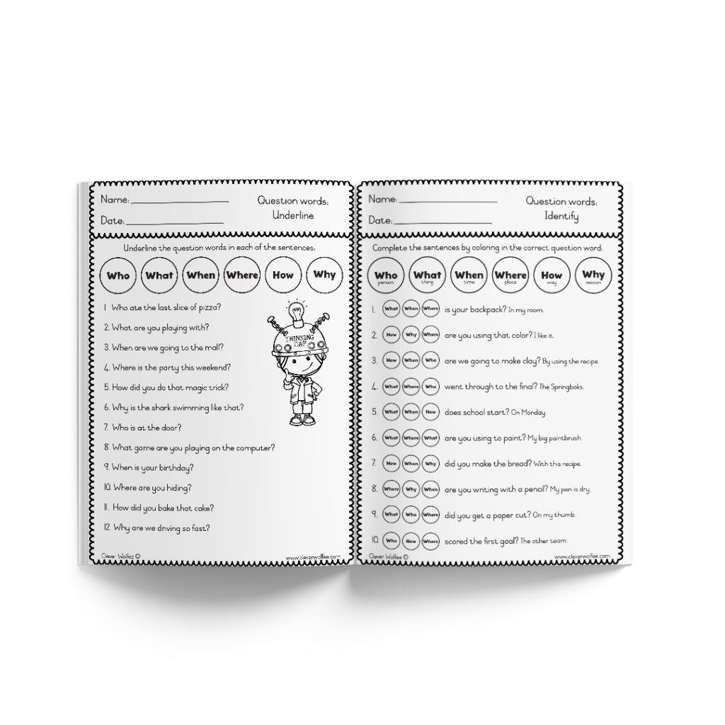 My Question Words Book – Clever Wolfee