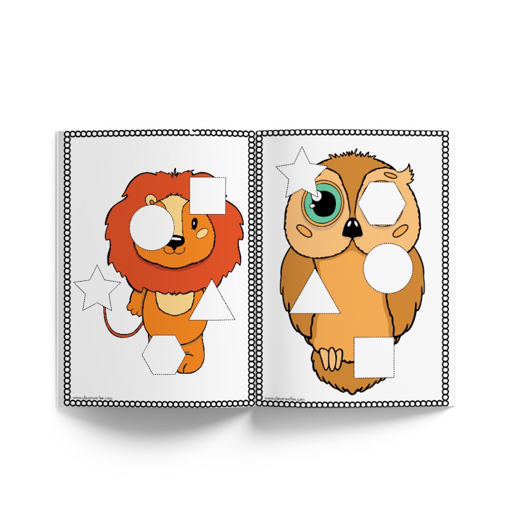 My cut and paste shapes and animals book – Clever Wolfee