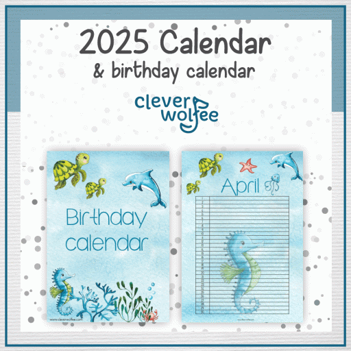 Under the sea calendar 2025 - Clever Wolfee