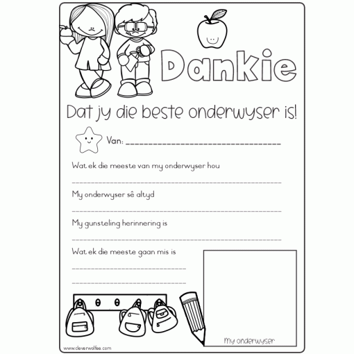 Onderwyser waarderingsbrief – Clever Wolfee