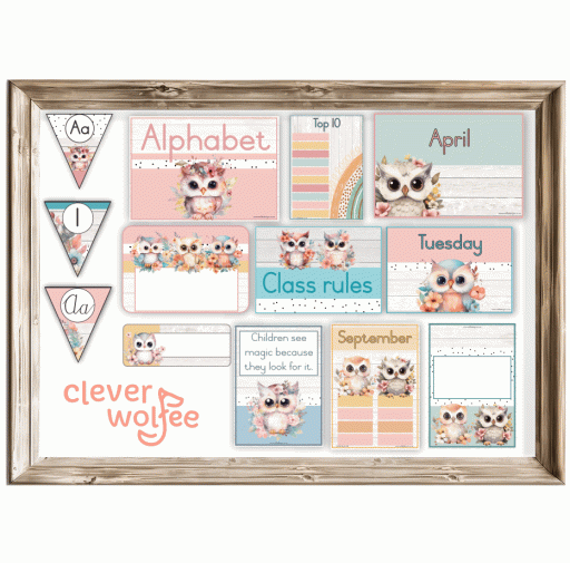 Class theme – owls 3 – Clever Wolfee