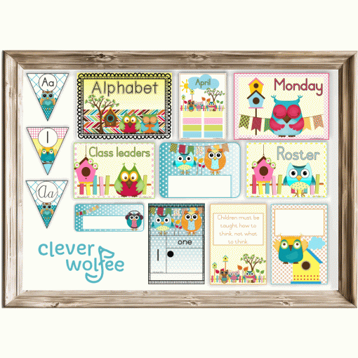 Class theme – owls – Clever Wolfee