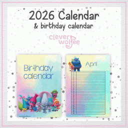 Trolls calendar 2026 – Clever Wolfee