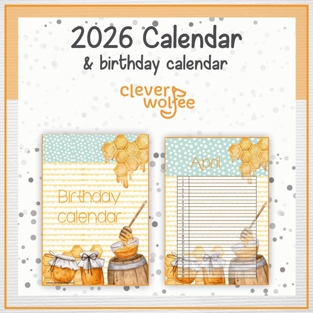 Bees calendar 2026 – Clever Wolfee