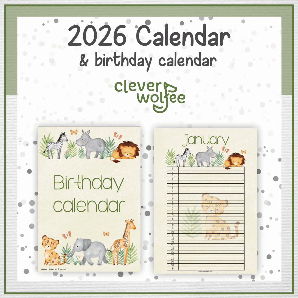 Safari calendar 2026 – Clever Wolfee