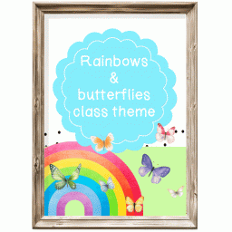 Class theme – rainbow & rhino – Clever Wolfee