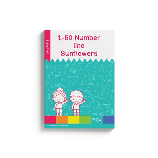 Number line 1-50 – Sunflowers – Clever Wolfee