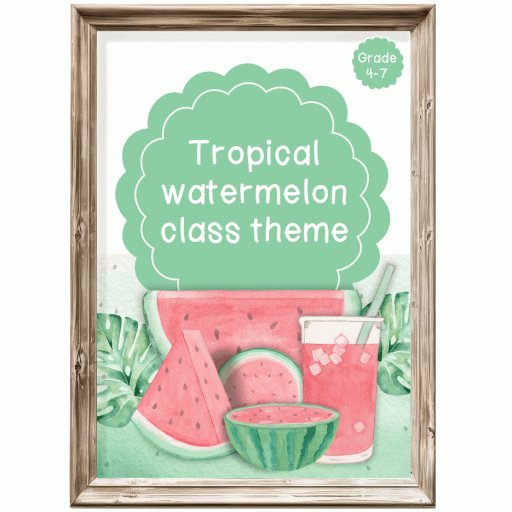 Intermediate Class Theme – Tropical Watermelon – Clever Wolfee